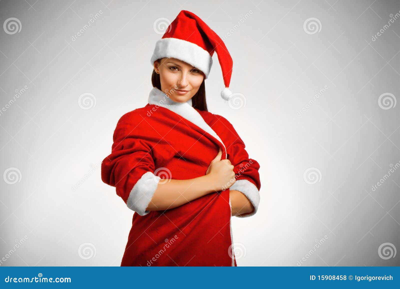 Pretty Santa s helper stock photo. Image of holiday, girl - 15908458