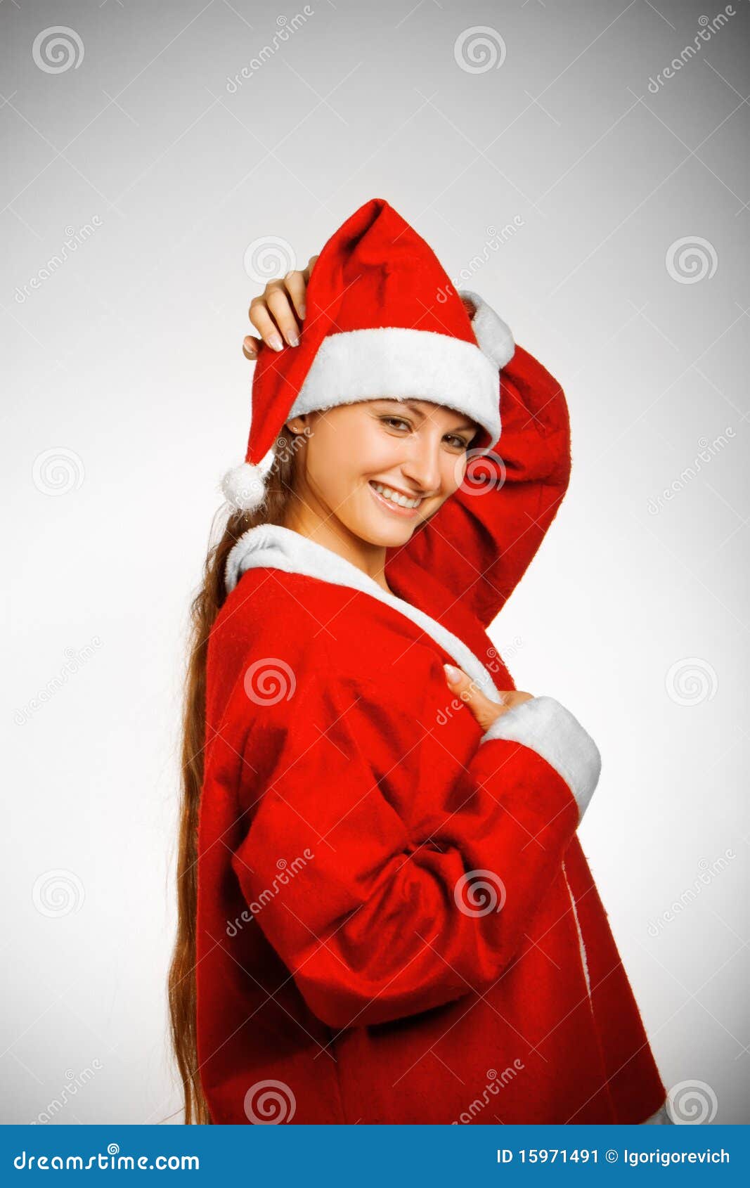 Pretty Santa s helper stock image. Image of woman, santa - 15971491