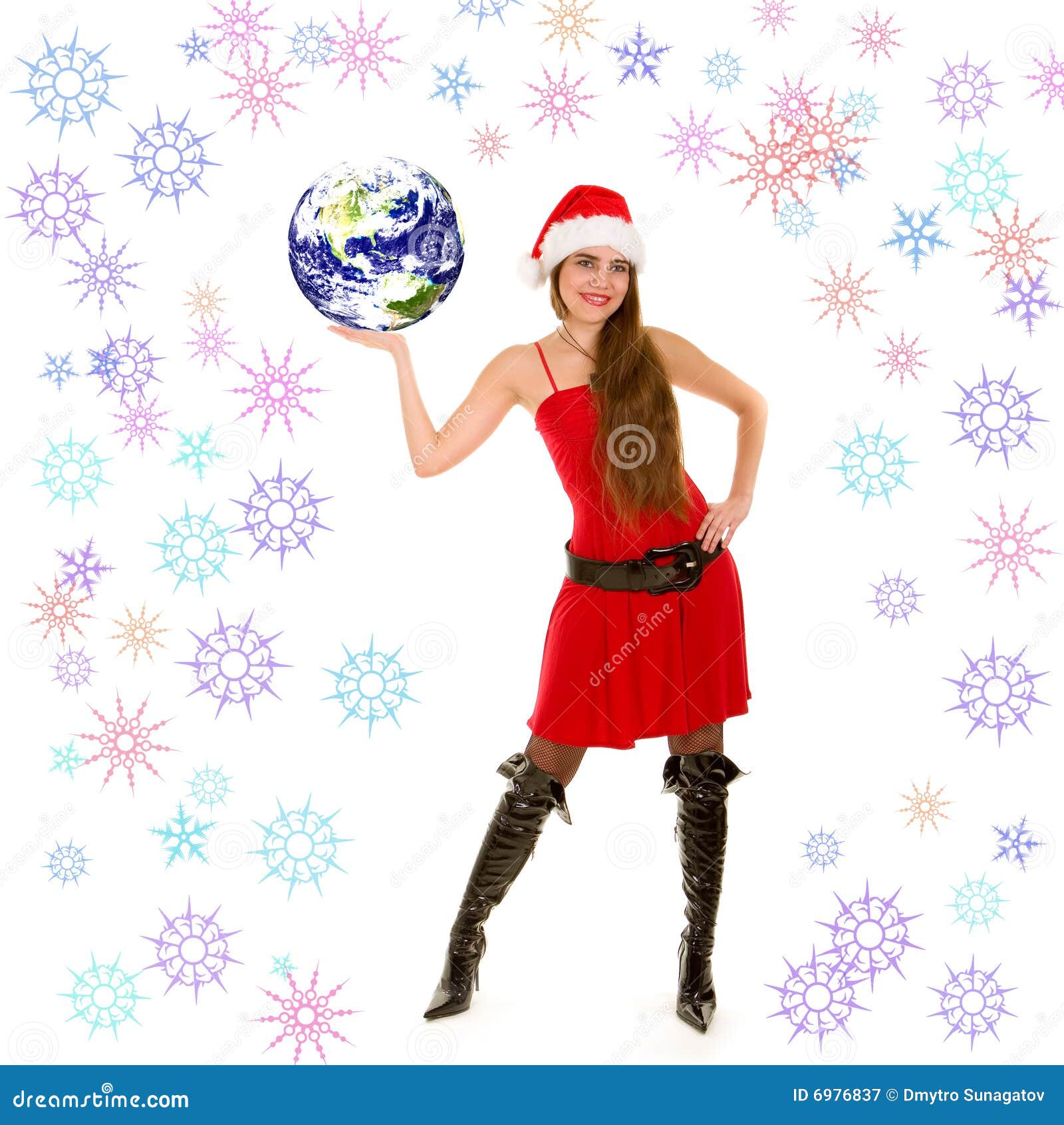 Pretty santa woman stock image. Image of navidad, adults - 6976837