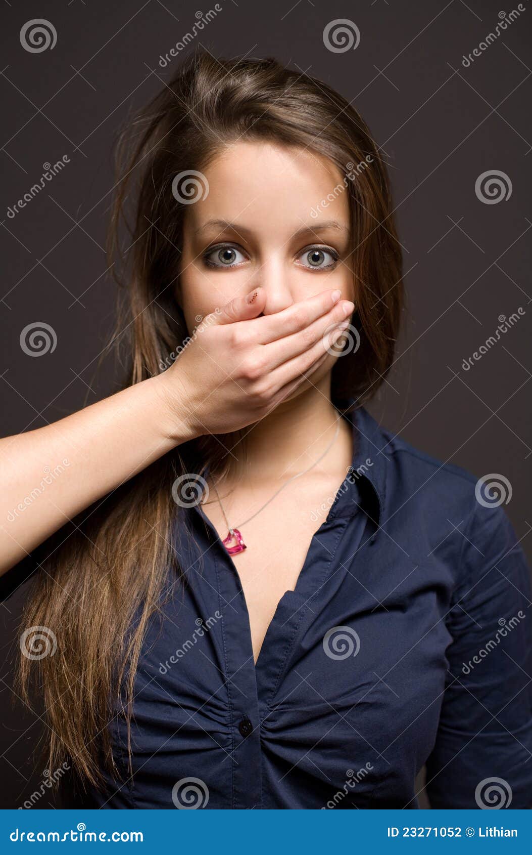 Pretty scared. stock photo. Image of shirt, beautiful - 23271052