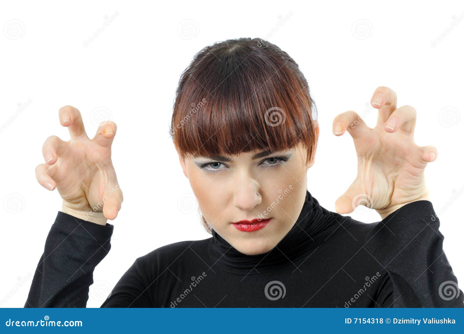 Pretty scaring girl stock photo. Image of look, hair, gorgeous - 7154318