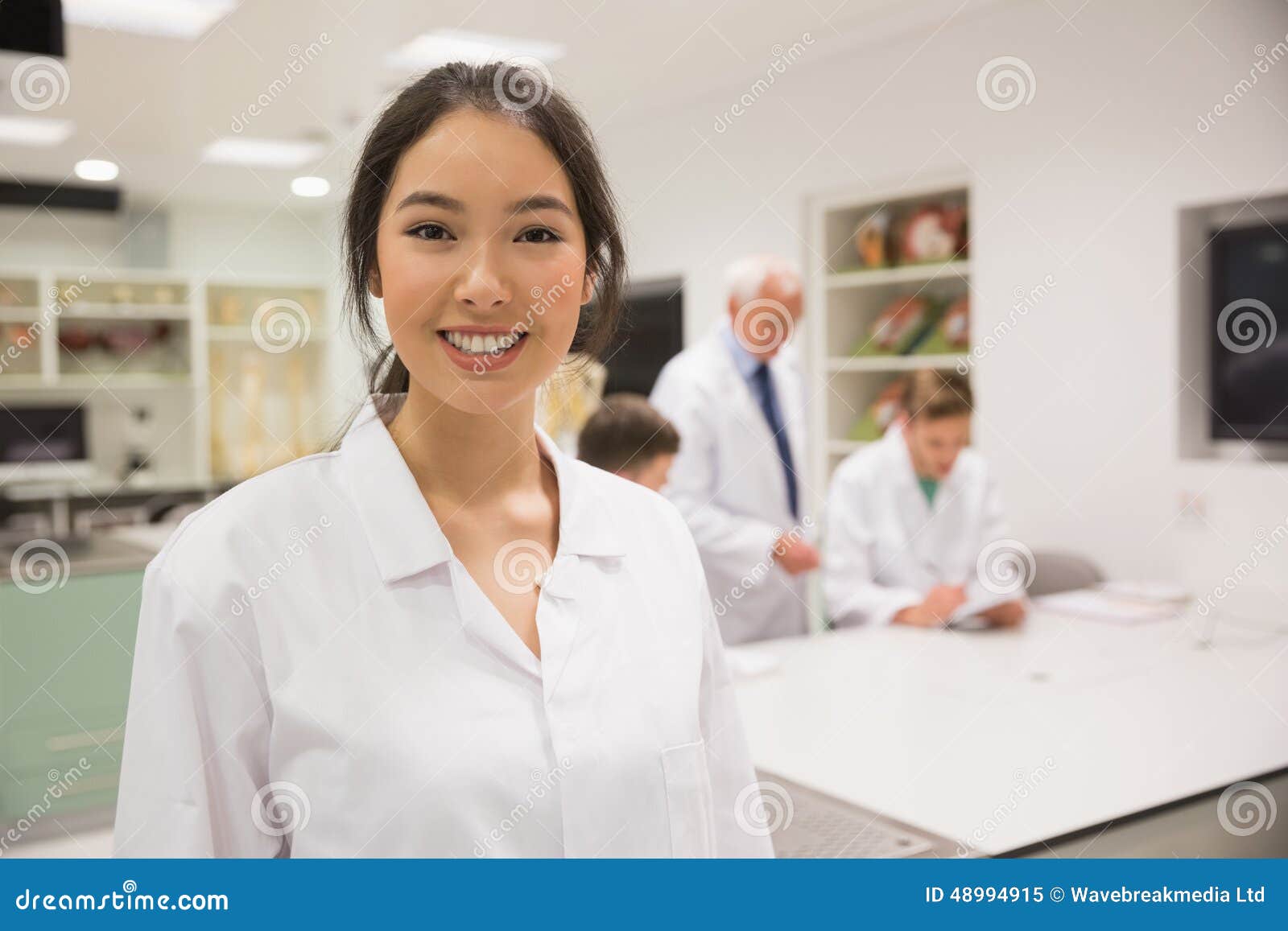 Pretty Science Student Smiling at Camera Stock Image - Image of college ...