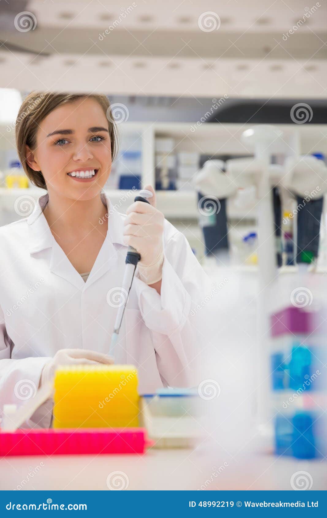 Pretty Science Student Using Pipette Stock Image - Image of science ...