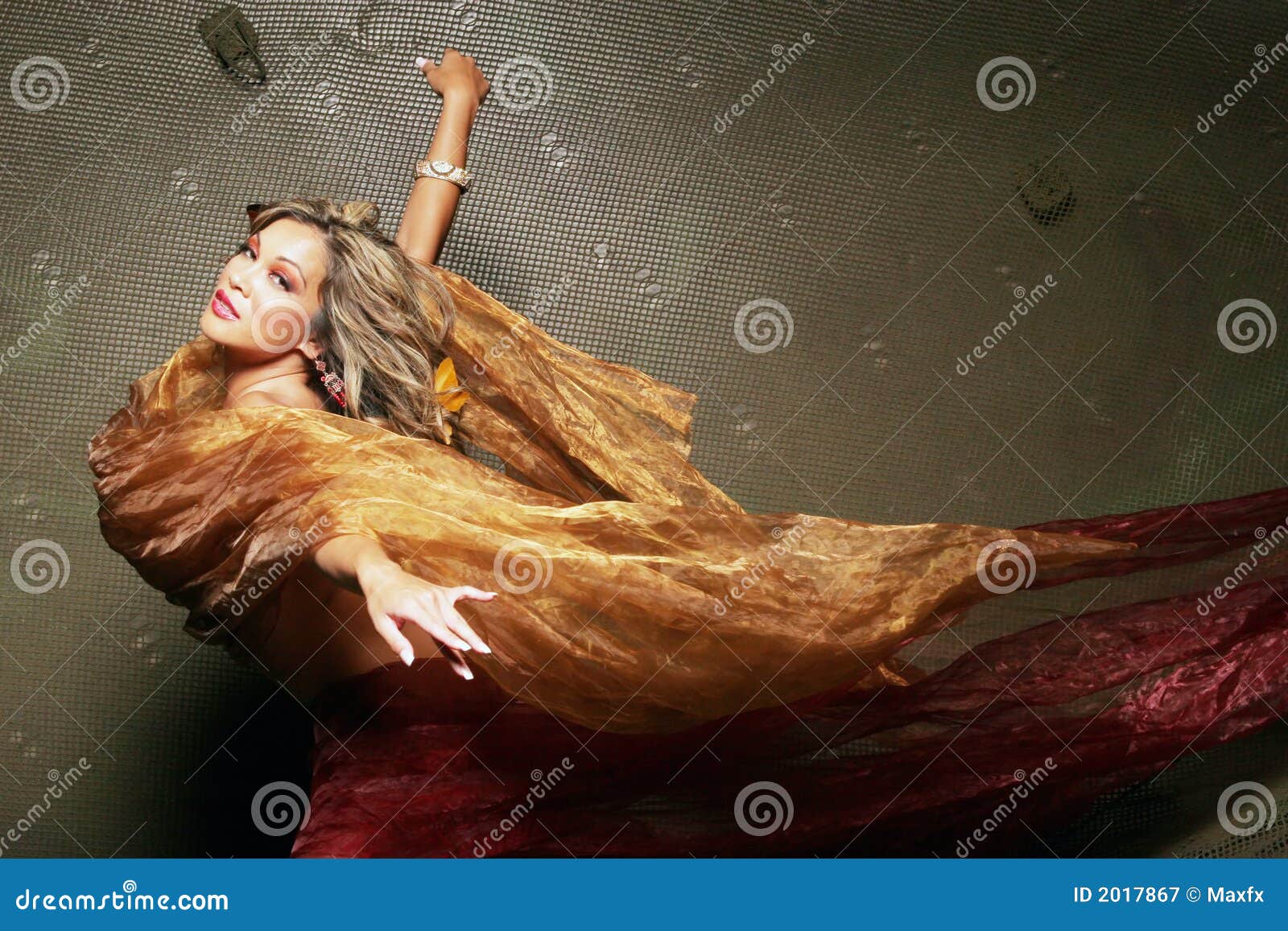Pretty woman in silk stock image. Image of artistic, beauty - 2017867