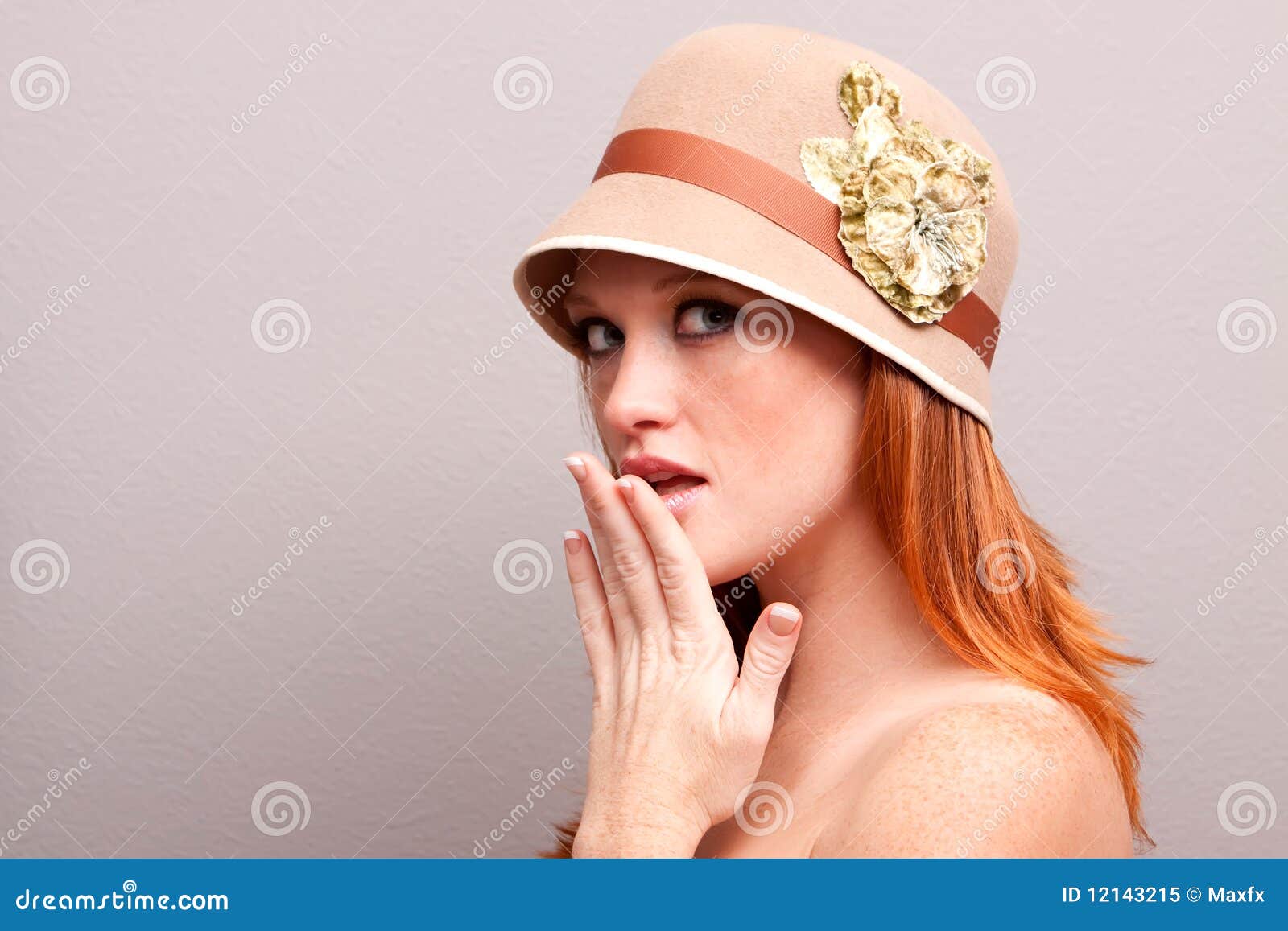 Pretty shy woman stock image. Image of beautiful, makeup - 12143215