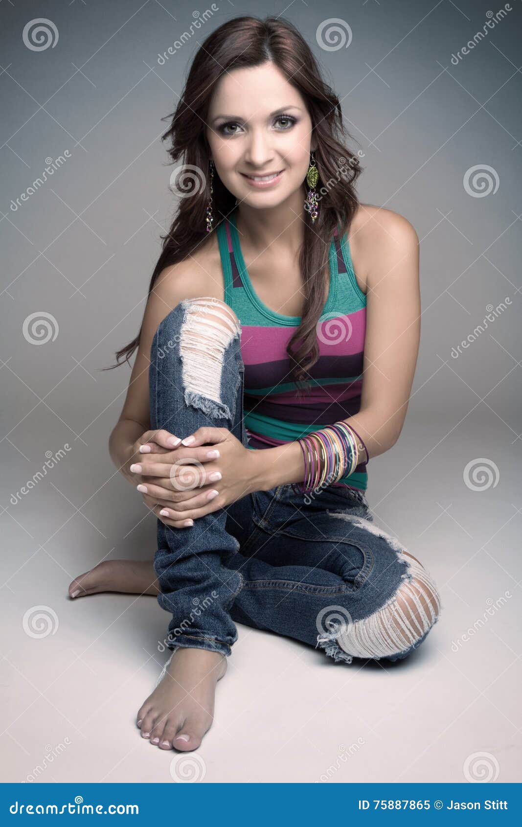 Pretty Sitting Woman stock image. Image of joyful, happiness - 75887865