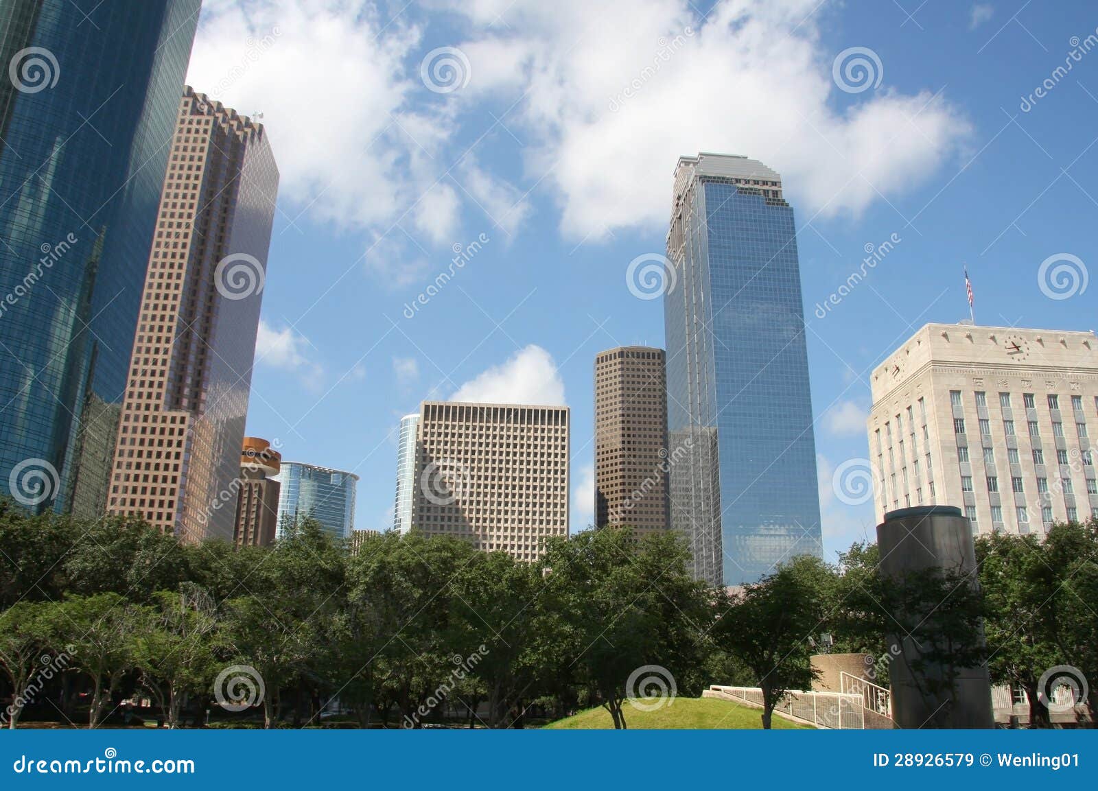 Pretty Skyscrapers of Houston Stock Image - Image of city, clouds: 28926579