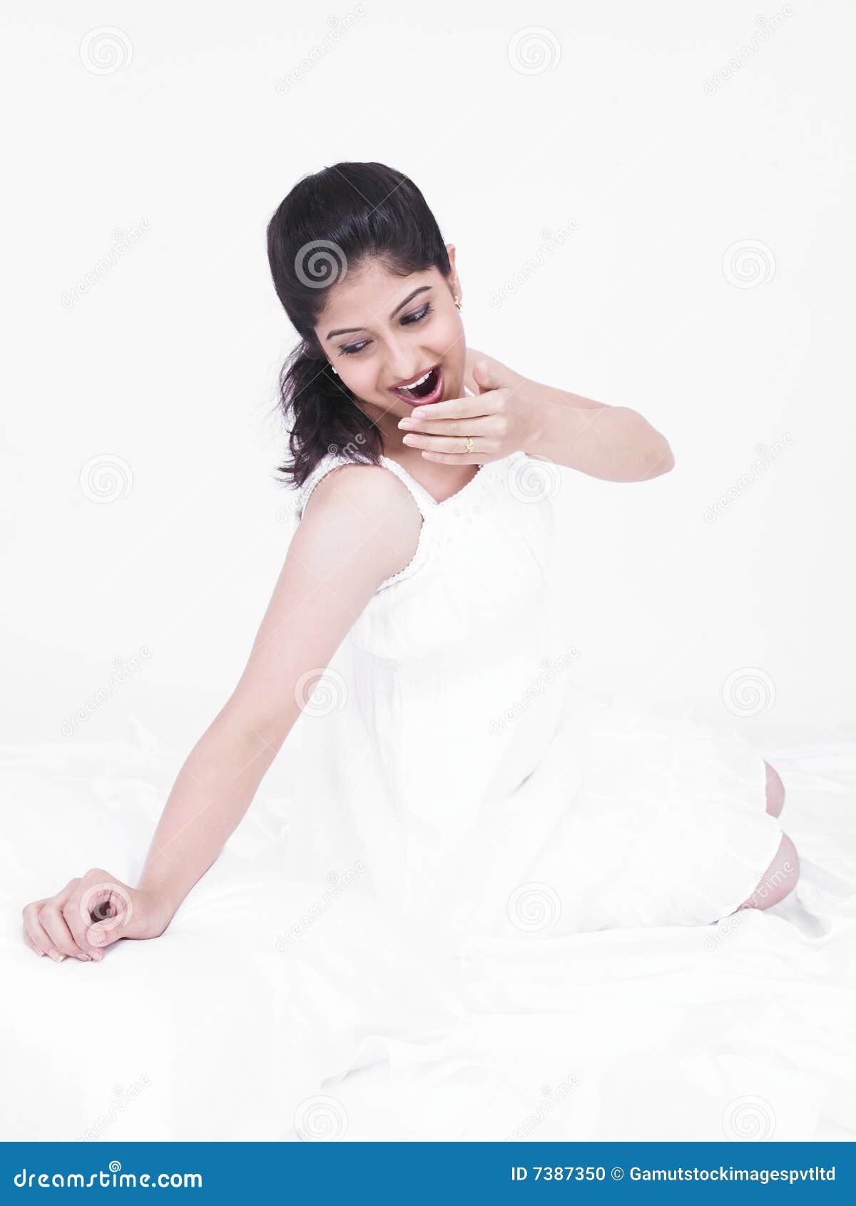 Pretty sleepy woman stock photo. Image of gold, chain - 7387350