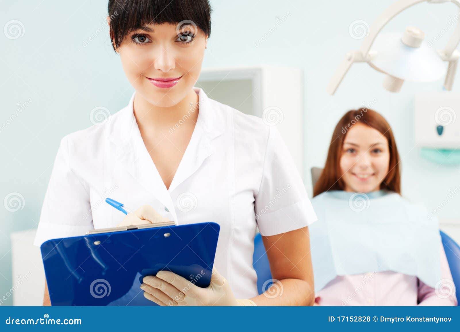 Pretty Smiley Doctor with Patient Stock Photo - Image of beautiful ...