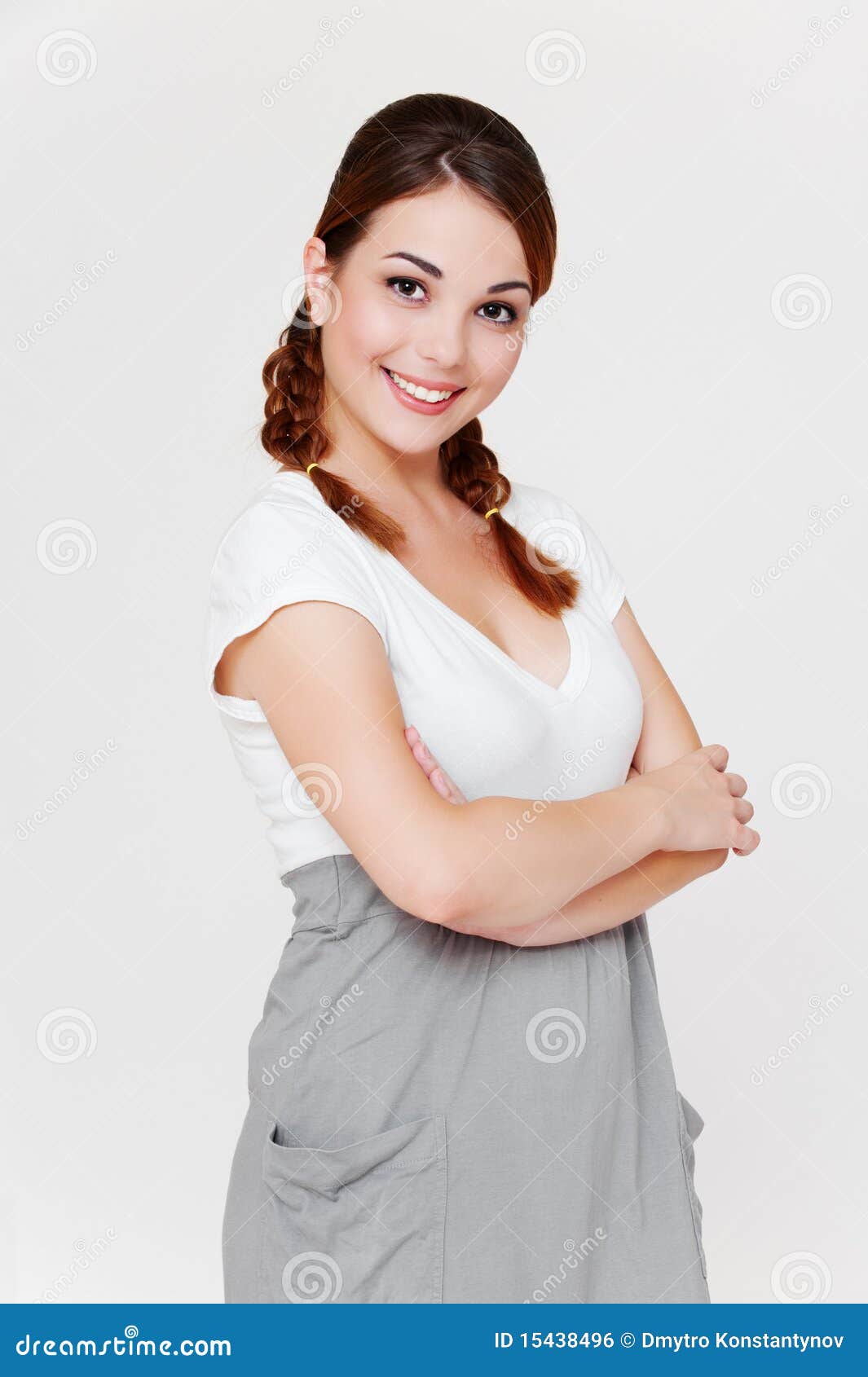 Pretty Smiley Woman in Dress Stock Photo - Image of friendly, happiness ...