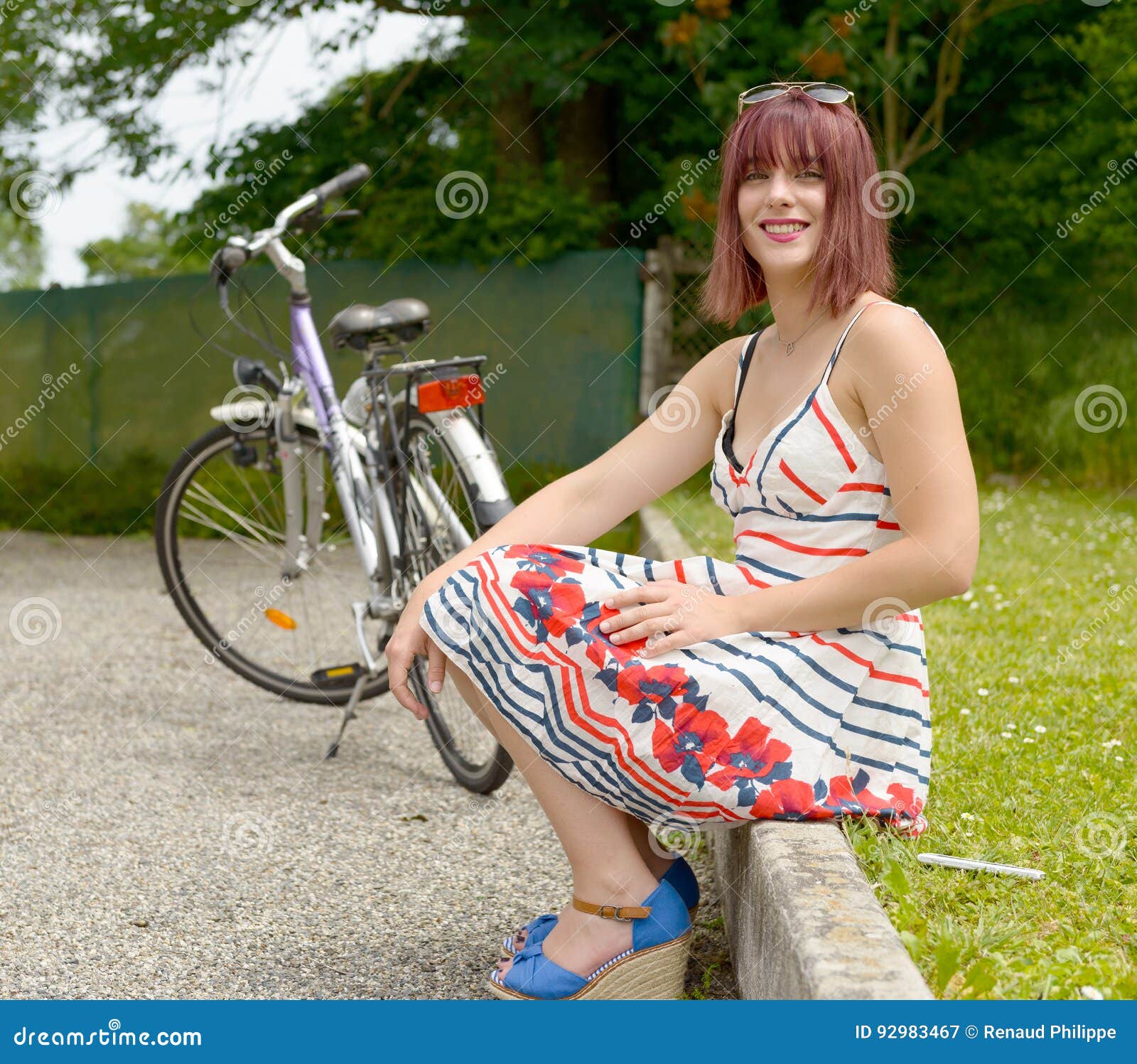 Pretty Smiling Girl Wearing Summer Dress Stock Image Image Of