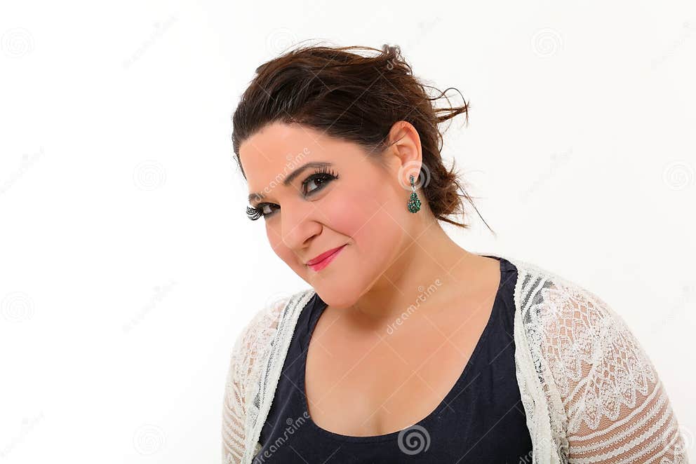 Pretty and Smiling Plus Size Woman Stock Photo - Image of glamor, girl ...