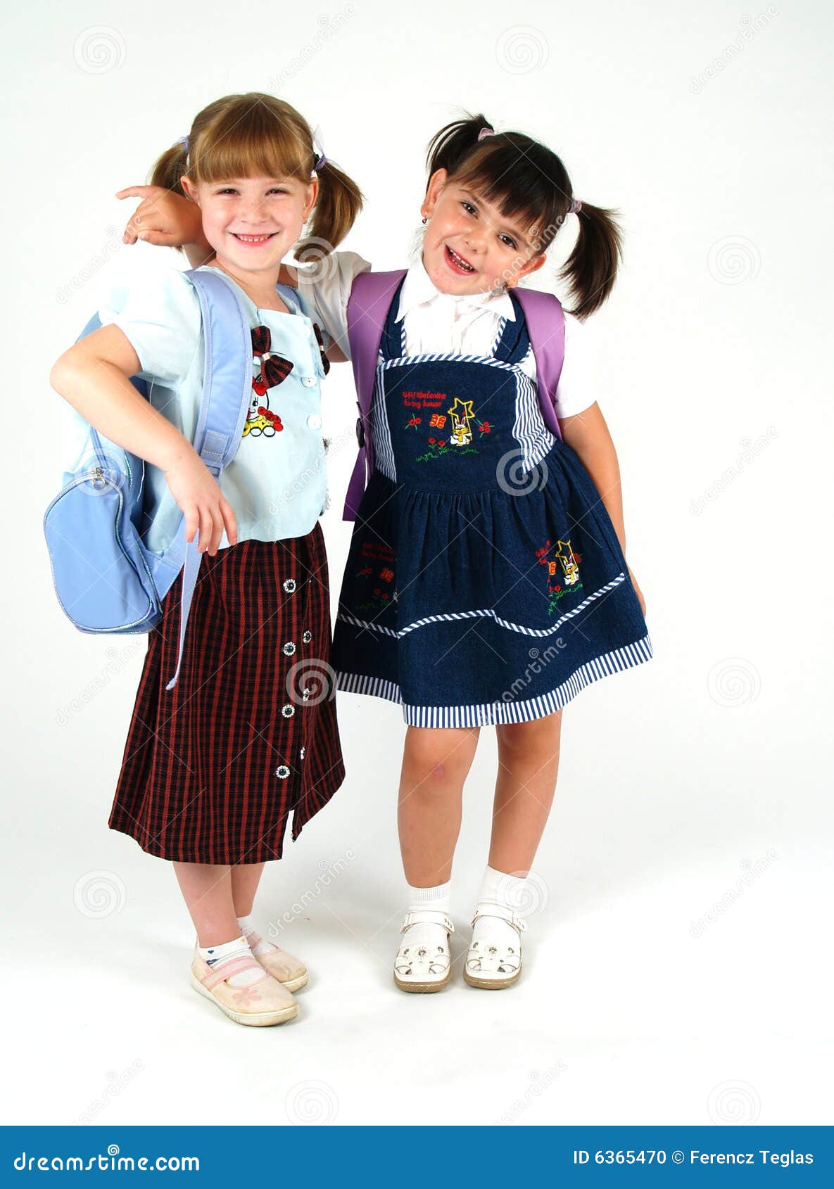 Pretty Smiling School Girls Stock Photo - Image of pretty, desk: 6365470