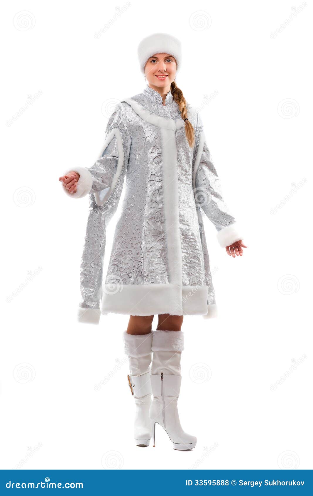 Pretty smiling Snow Maiden stock photo. Image of celebration - 33595888
