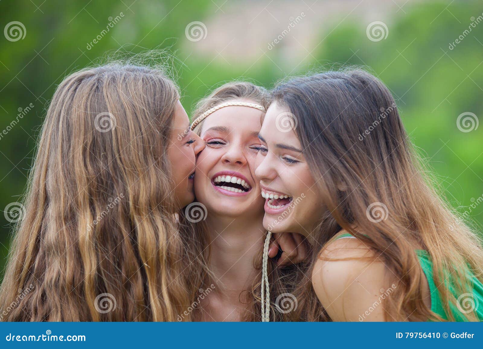 Pretty smiling teens. stock photo. Image of group, teen - 79756410