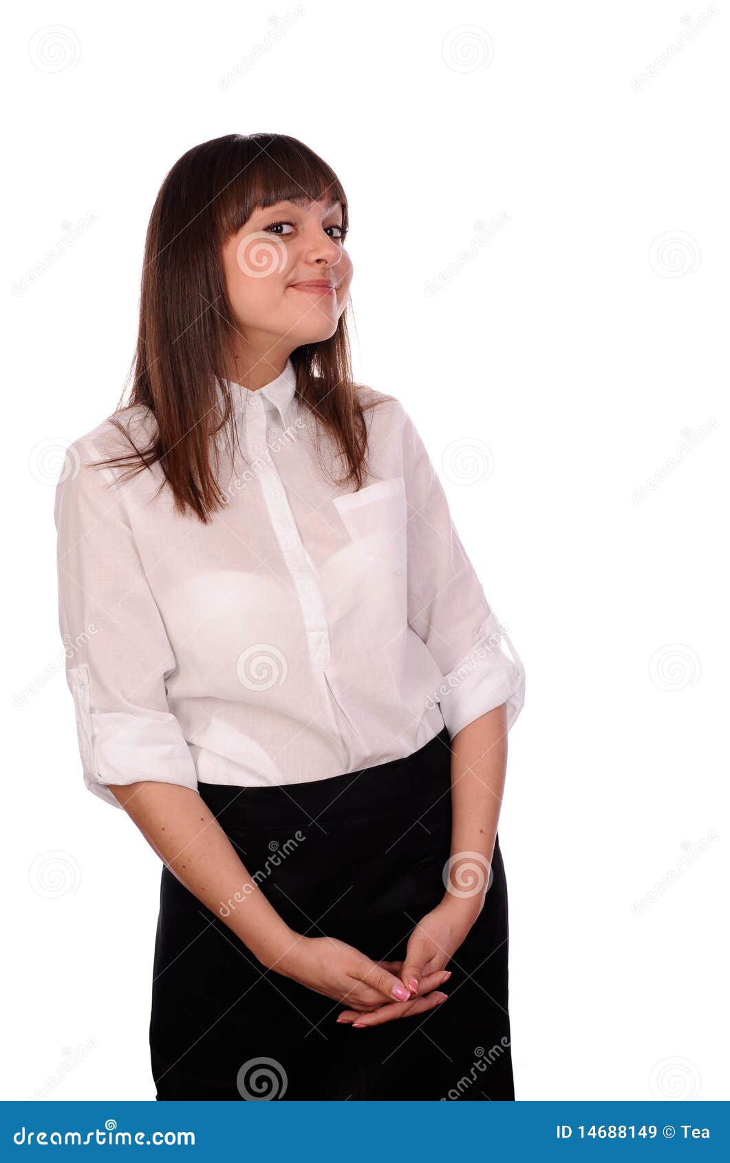 Pretty smiling waitress stock image. Image of serving - 14688149