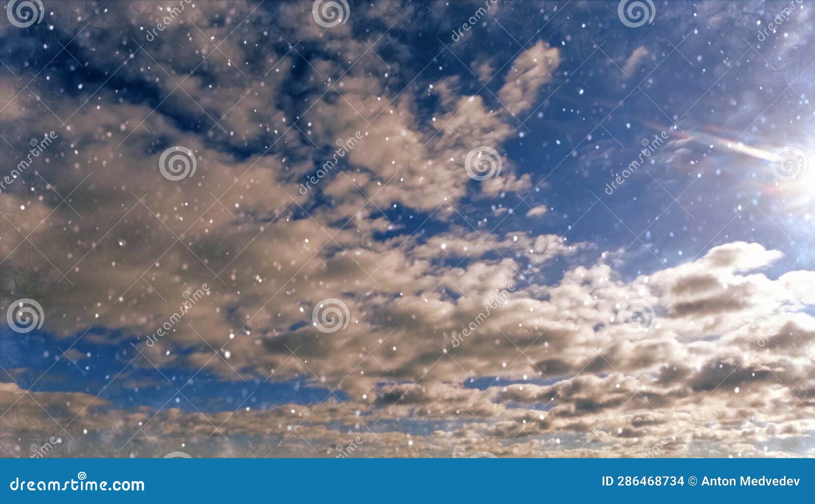 Pretty Snowfall on Clouds on Sky Backdrop - Photo of Nature Stock Photo ...