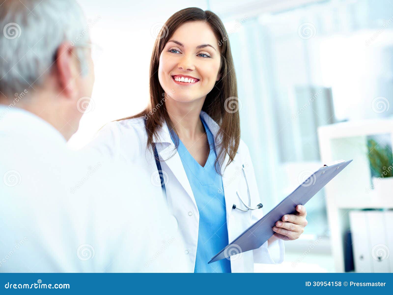 Pretty staff stock photo. Image of executive, blue, doctor - 30954158
