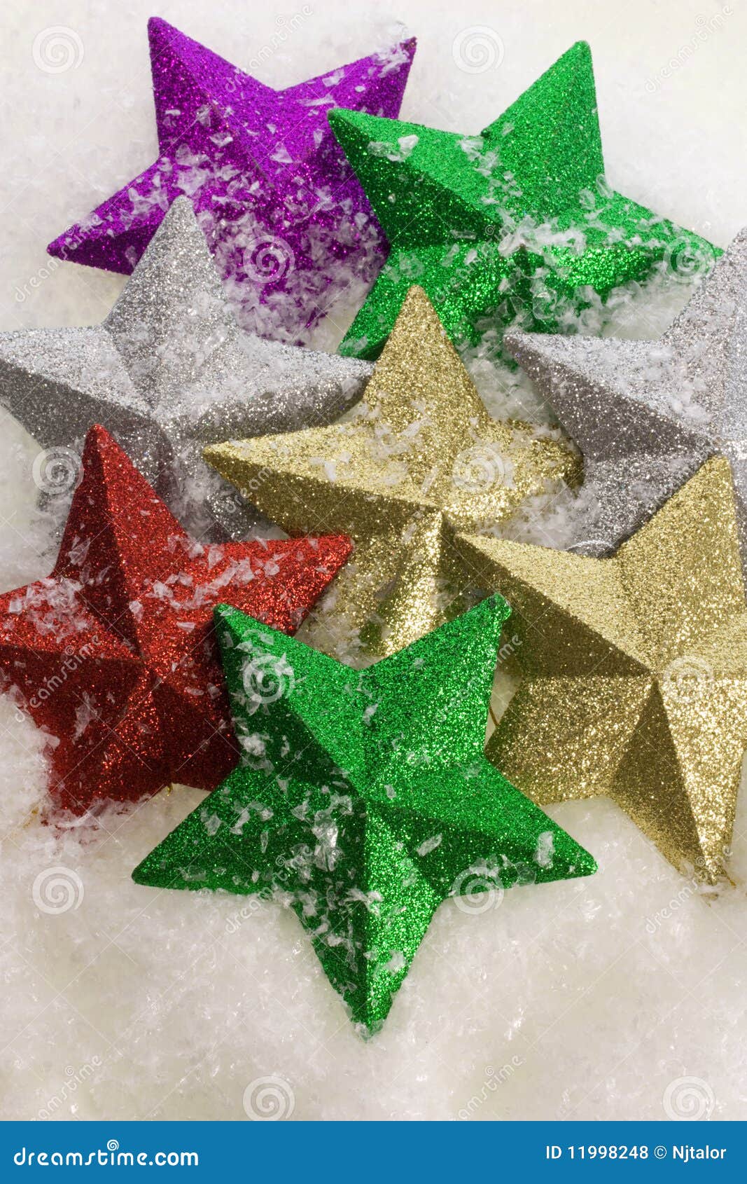 Pretty stars with snow stock photo. Image of decoration - 11998248