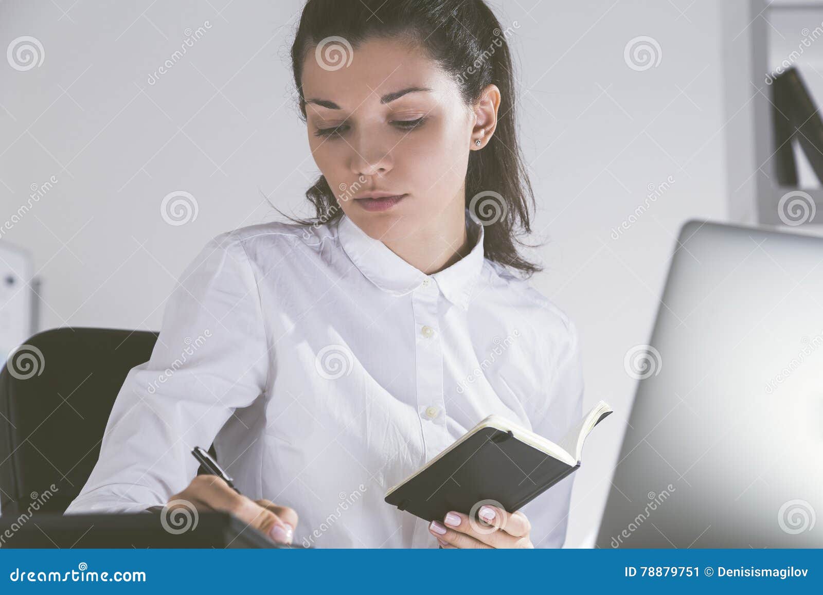 Pretty Statistician at Work Stock Image - Image of background, data ...