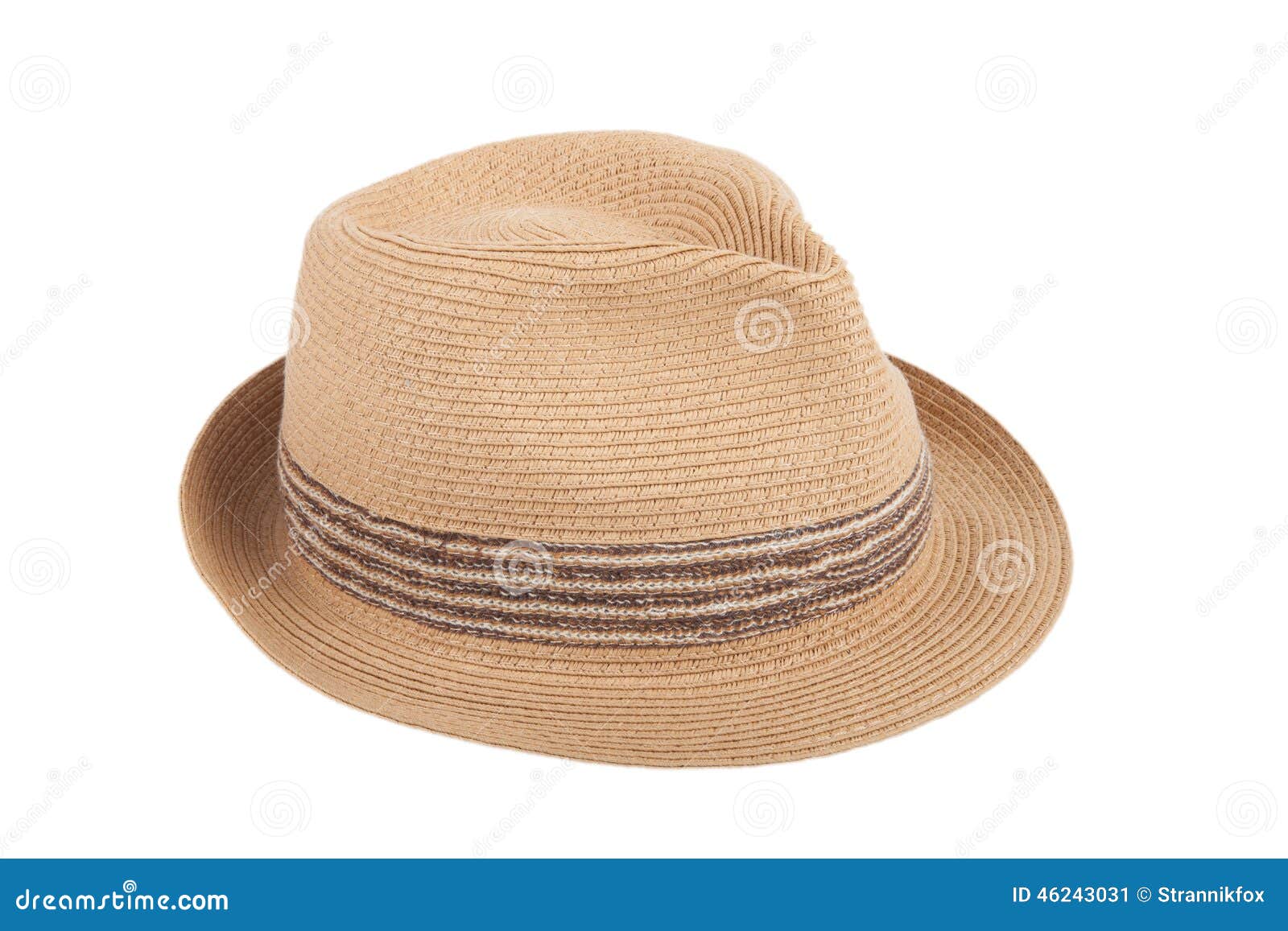 Pretty Straw Hat Isolated on White Background Stock Image - Image of ...