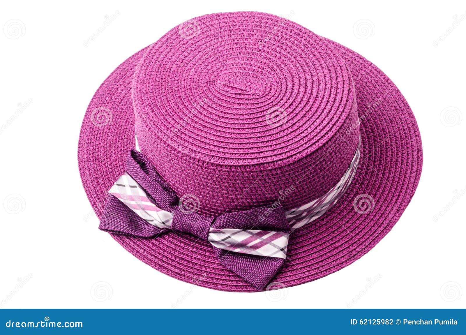 Pretty straw pink hat. stock photo. Image of head, isolation - 62125982