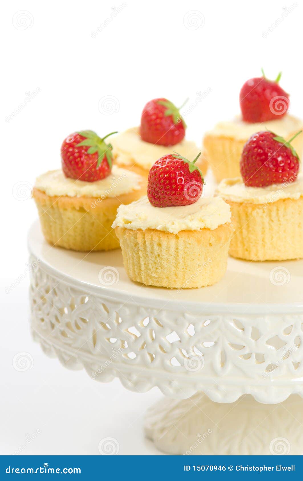 Pretty Strawberry Cupcakes stock photo. Image of icing - 15070946