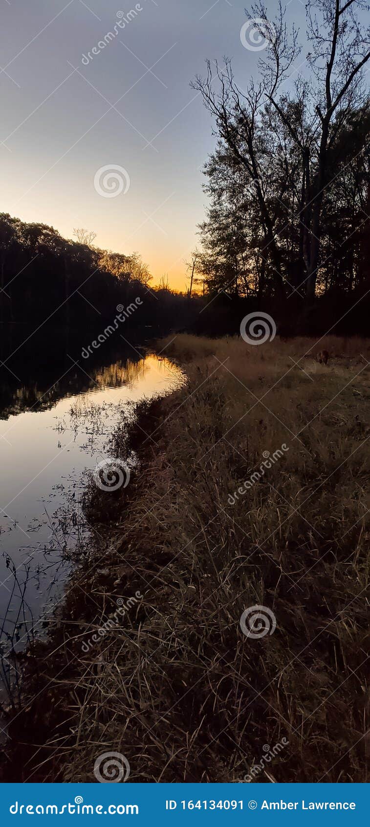 Pretty Stream Sunset Nature Stock Image - Image of nature, fall: 164134091