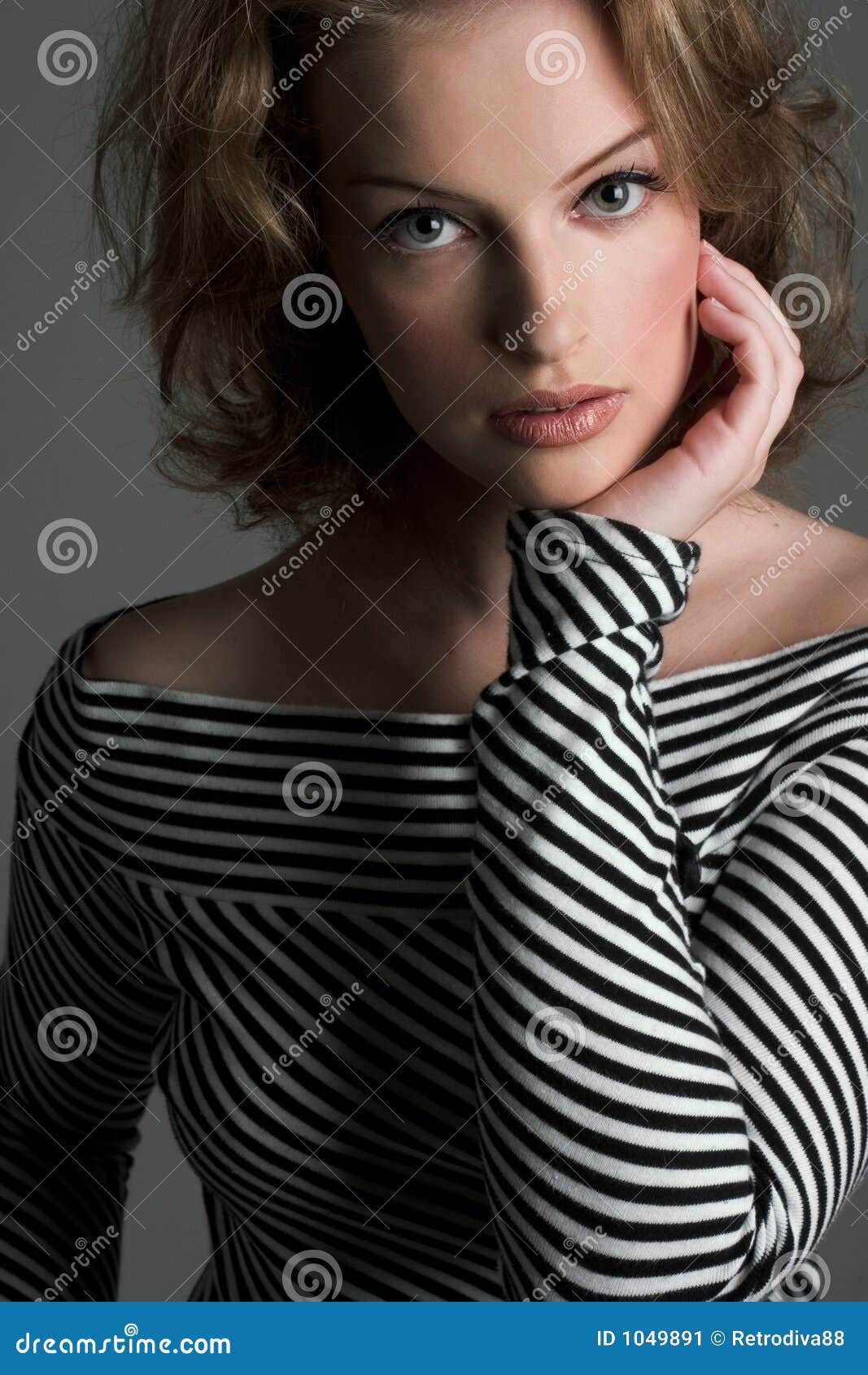 Pretty in Stripe stock image. Image of smile, head, style - 1049891