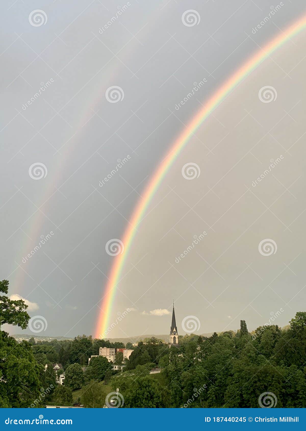 Full Rainbow stock image. Image of colorful, spring - 187440245