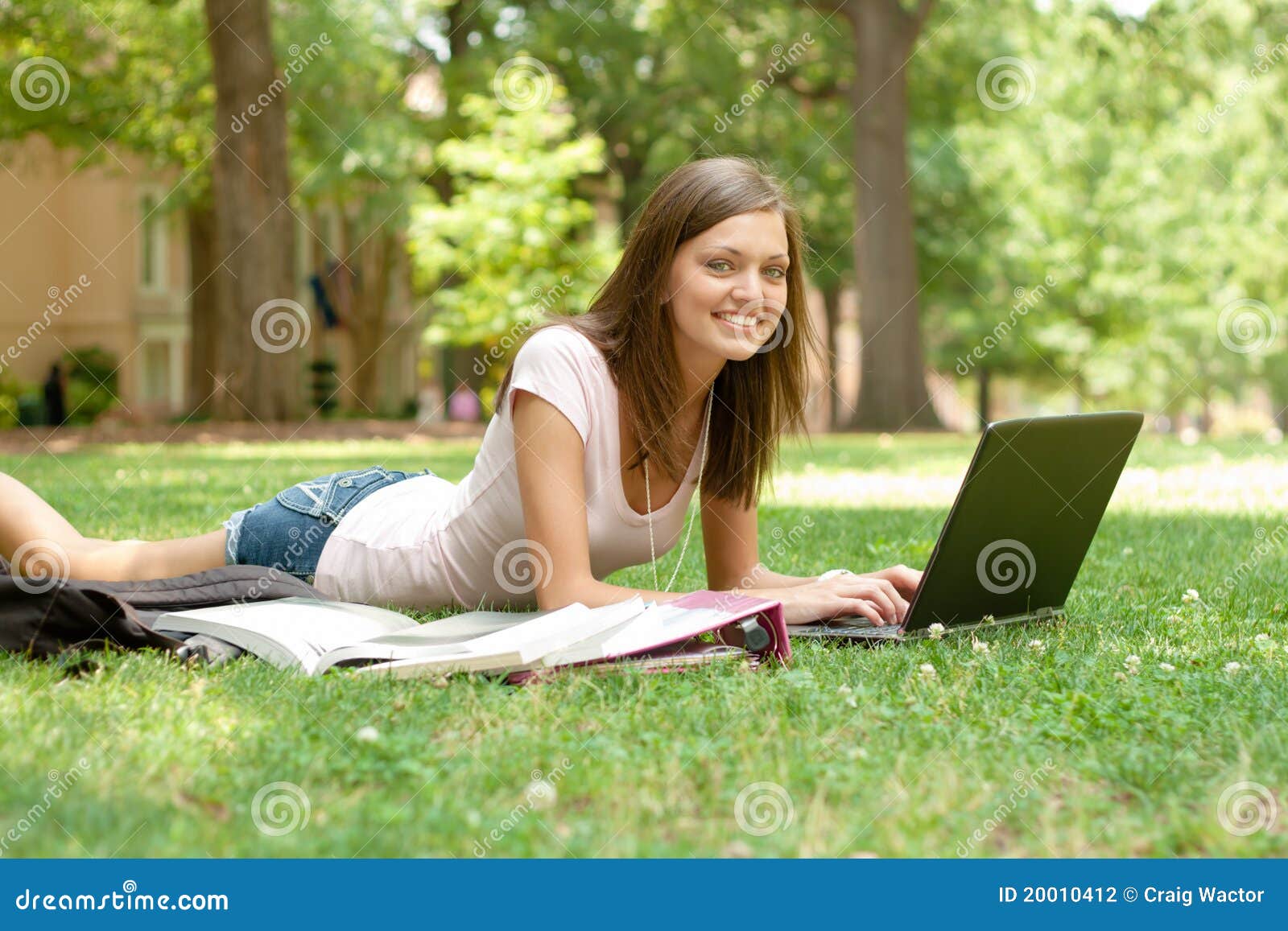 Pretty Student Doing Homework Stock Photo - Image of human, attractive ...