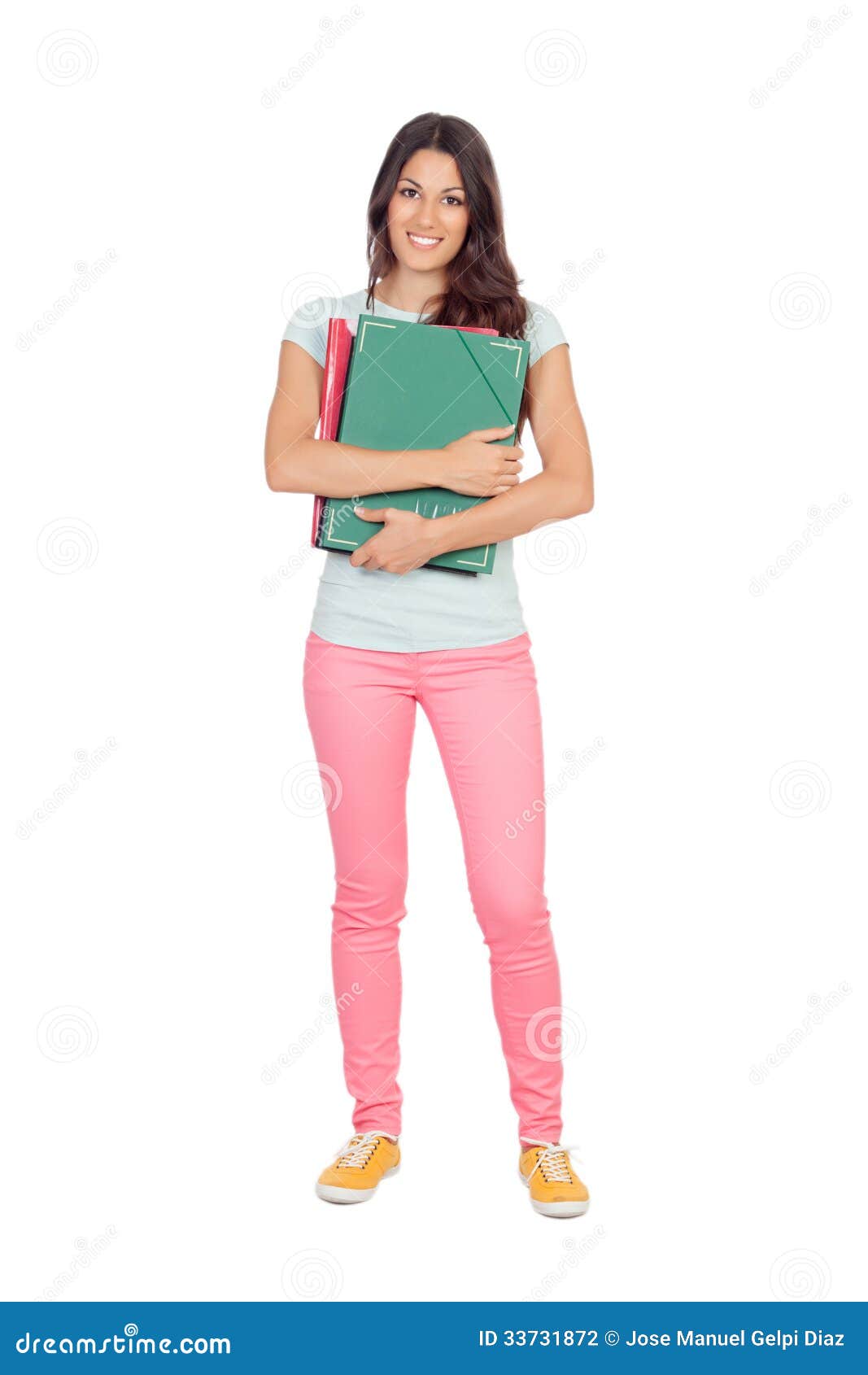 Pretty Student Girl with Pink Pants Stock Photo - Image of lifestyle ...