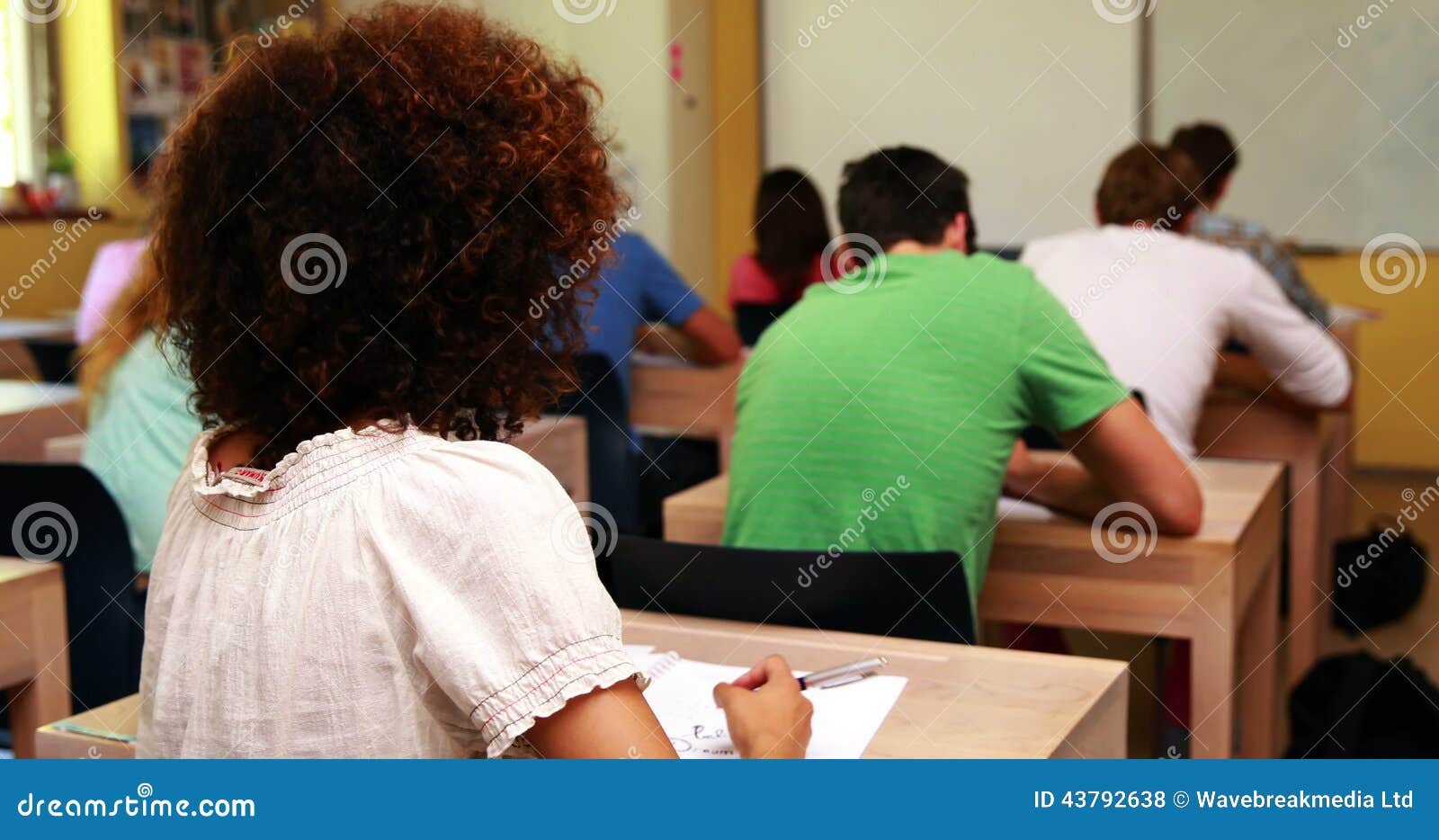 Pretty Student Smiling at Camera during Class Stock Footage - Video of ...