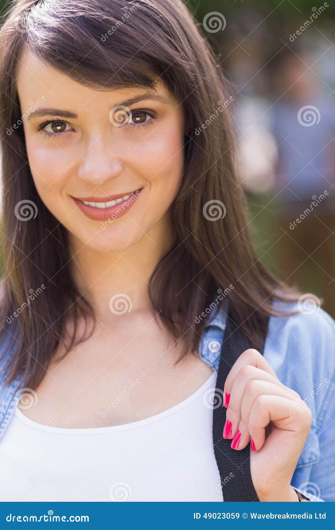 Pretty Student Smiling at Camera Outside on Campus Stock Image - Image ...
