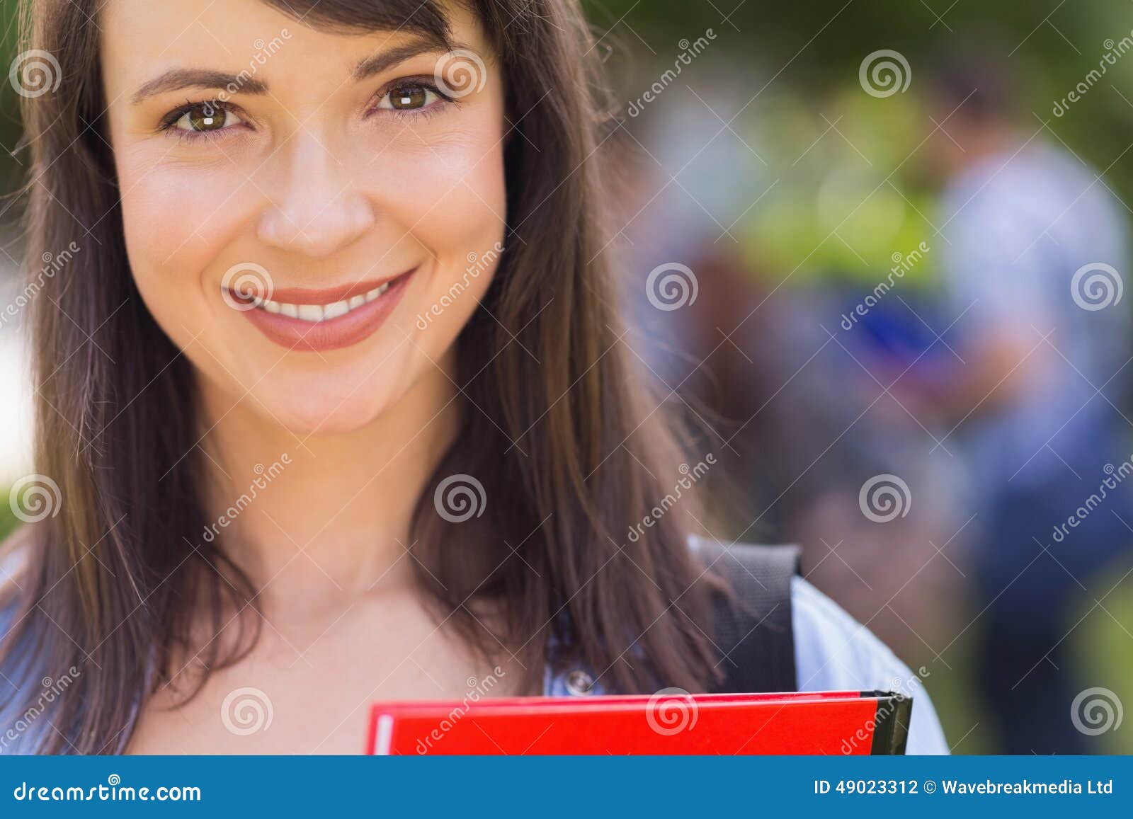 Pretty Student Smiling at Camera Outside on Campus Stock Photo - Image ...