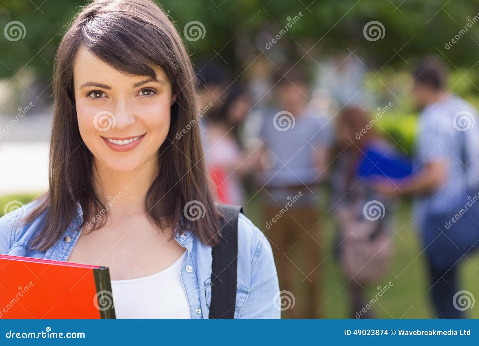 Pretty Student Smiling at Camera Outside on Campus Stock Photo - Image ...