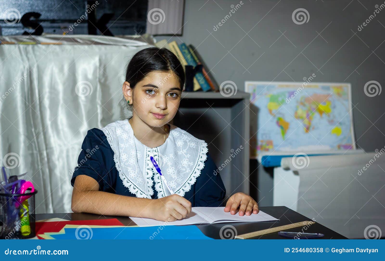 Pretty Student Studying in Classroom Stock Photo - Image of business ...