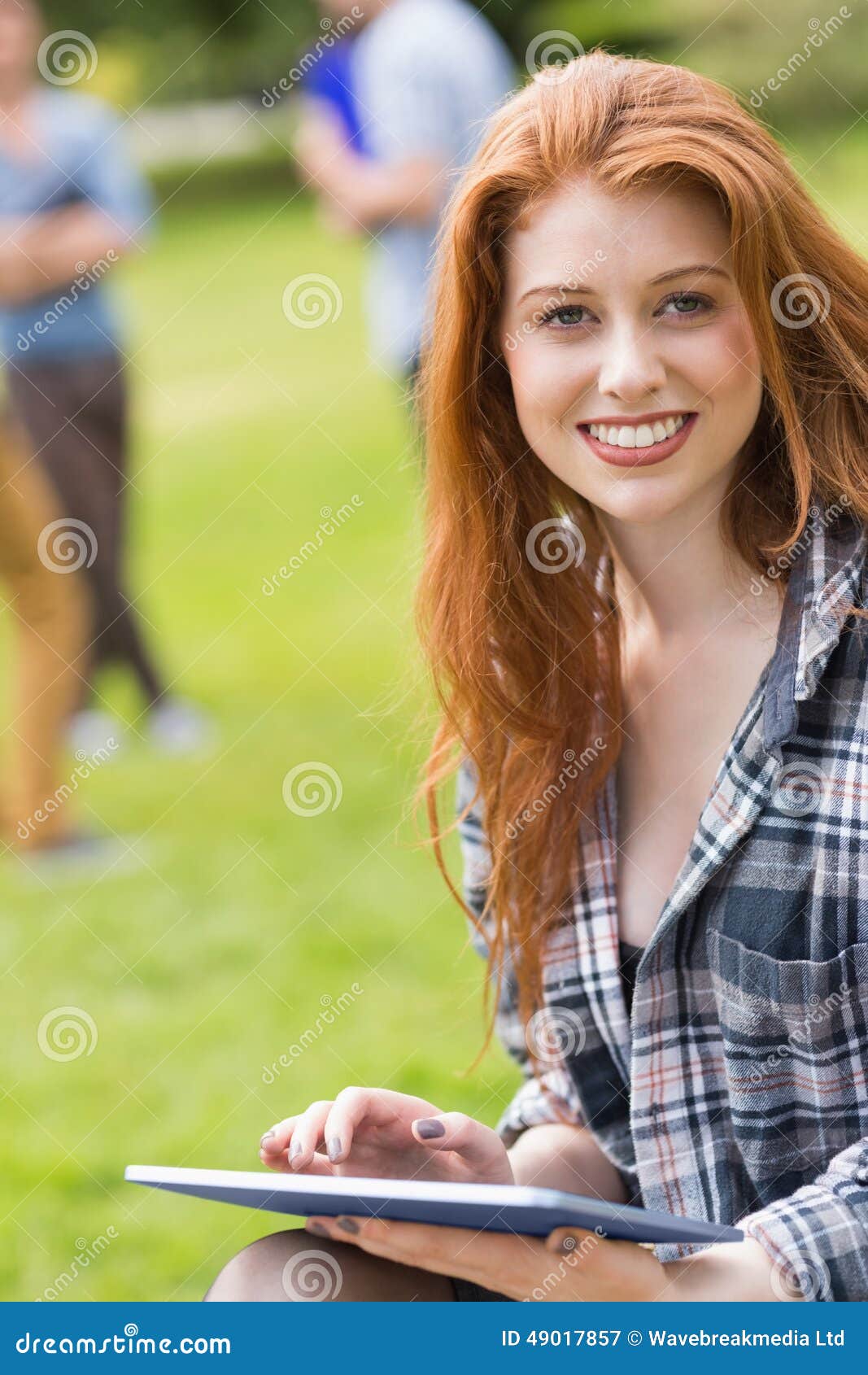 Pretty Student Studying Outside on Campus Stock Image - Image of ...
