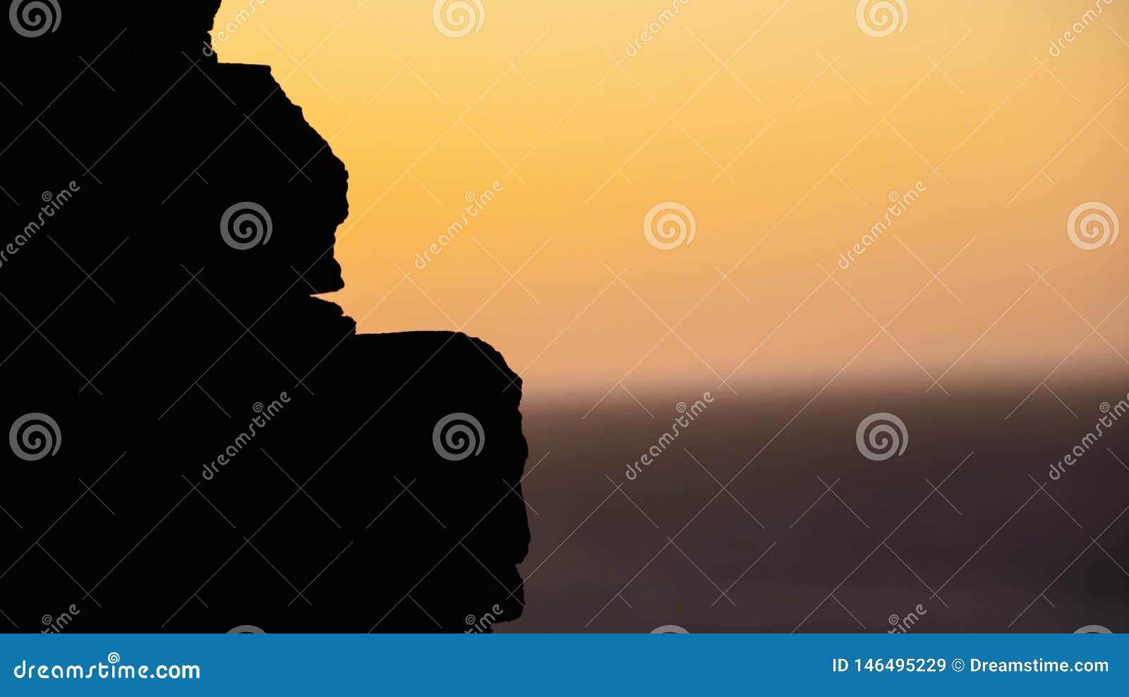 Pretty Sunset with Black Rock in Front Stock Image - Image of look ...