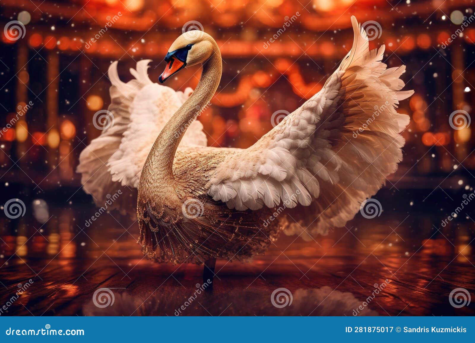 Pretty Swan in a Ballet Skirt Sequins. Generative AI Stock Illustration ...