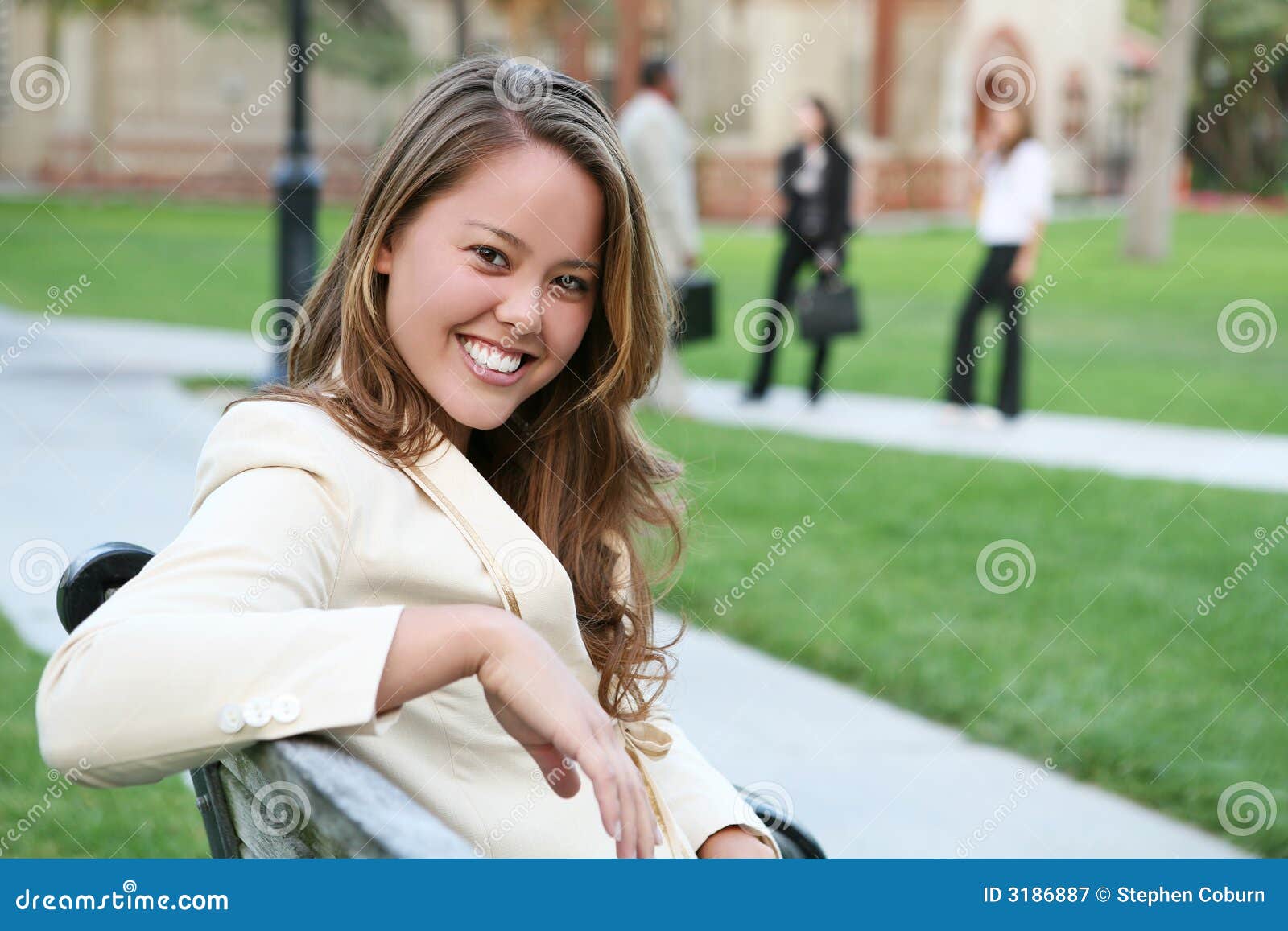 Pretty Teacher on Campus stock image. Image of occupation - 3186887