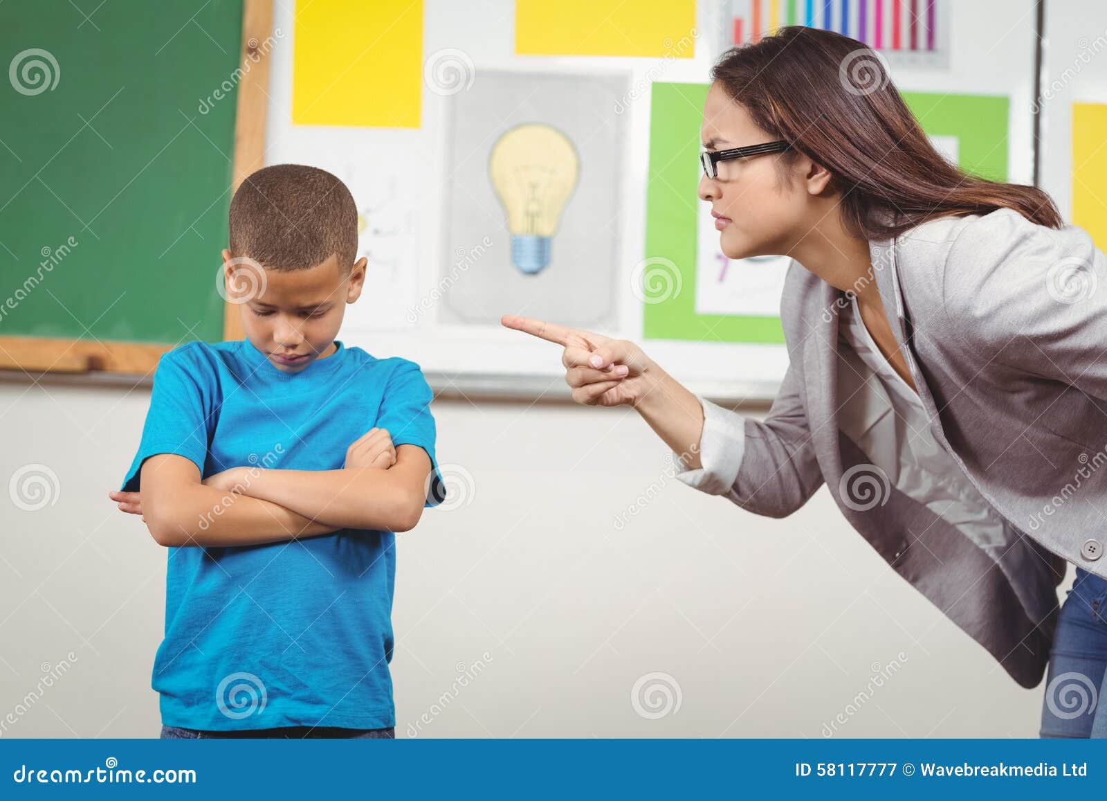 Pretty Teacher Reprimanding a Pupil Stock Image - Image of adult, bold ...