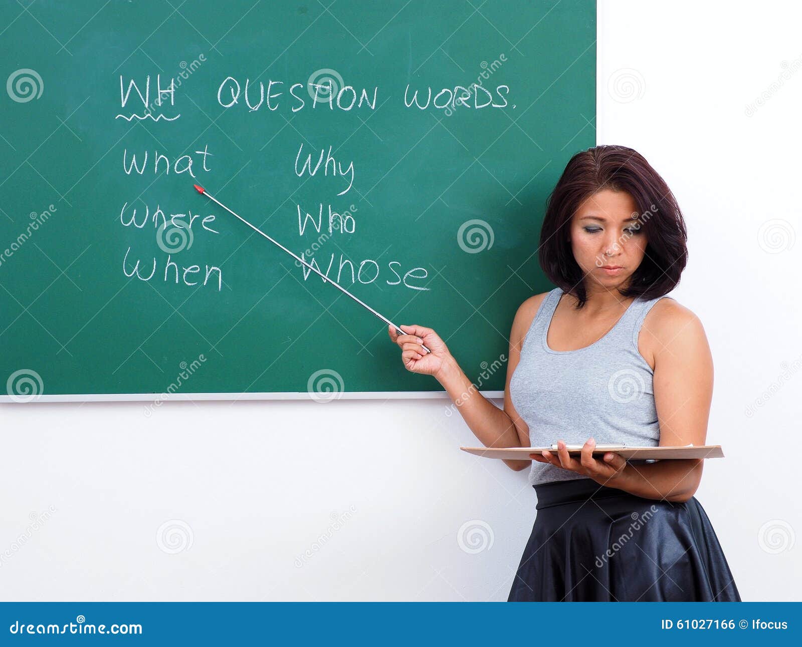Pretty Teacher Teaching Question Words Stock Photo - Image of pretty ...