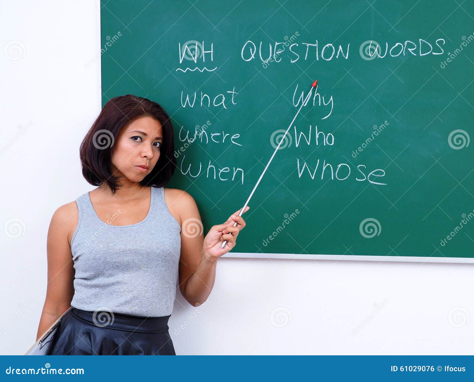 Pretty Teacher Teaching Question Words Stock Photo - Image of female ...