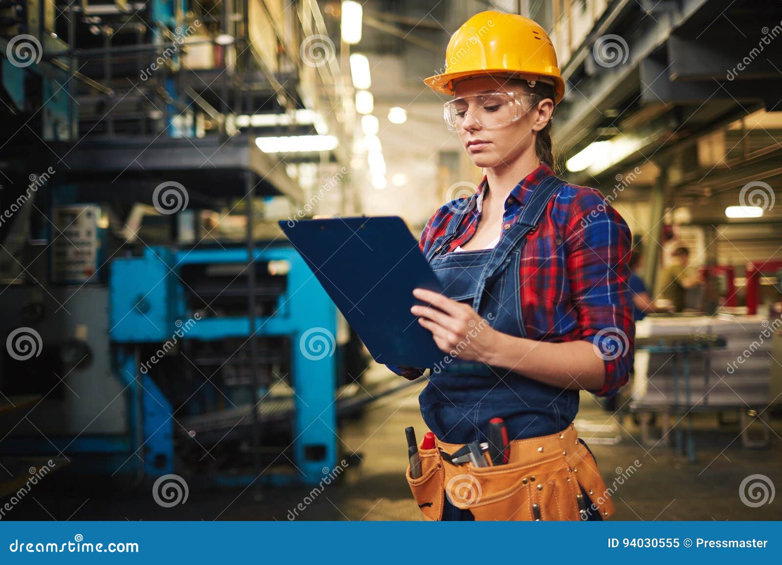 Pretty Technician with Clipboard Stock Image - Image of woman ...