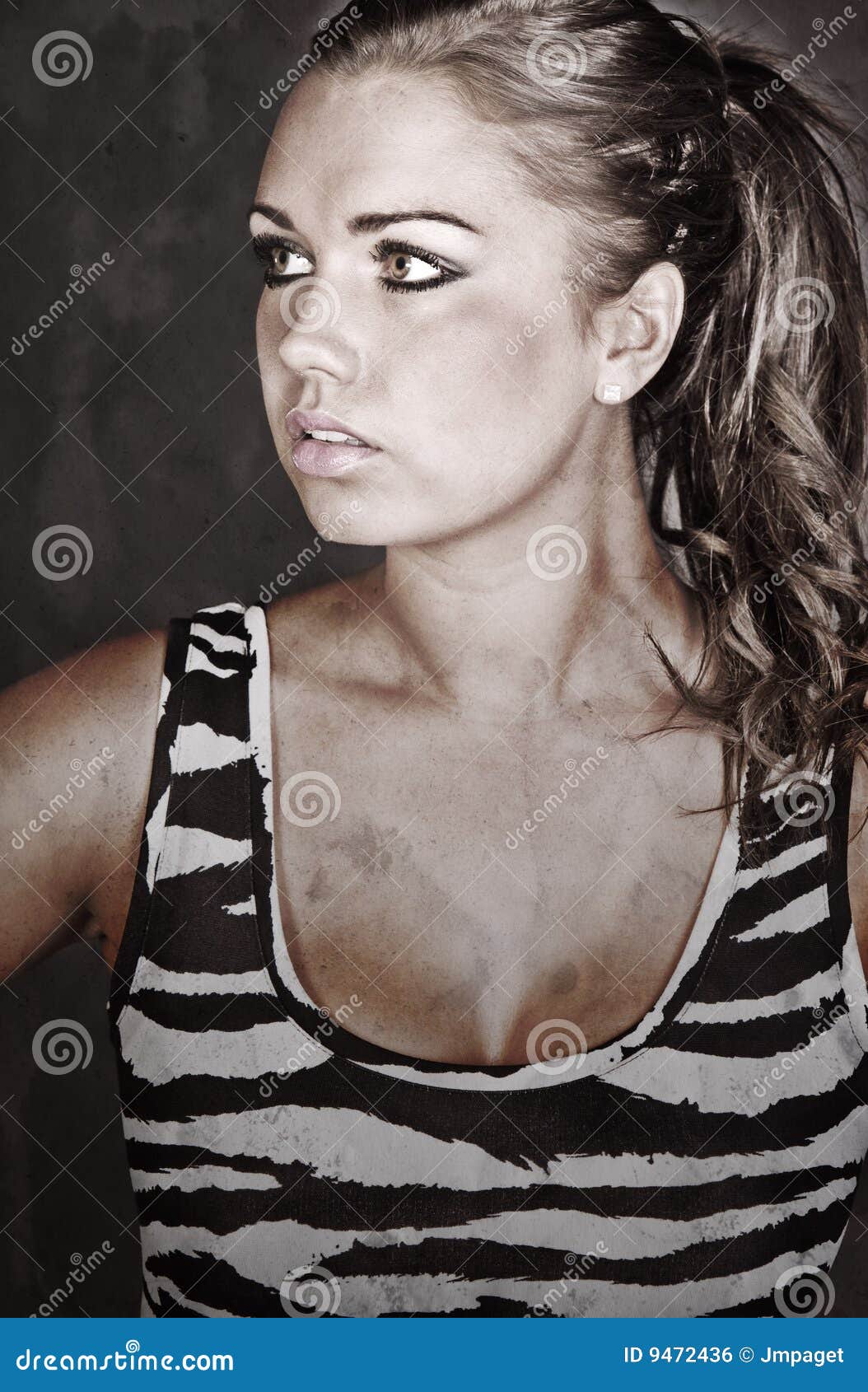 Pretty Teen Looking Off Camera Stock Photo - Image of stunning, grey ...