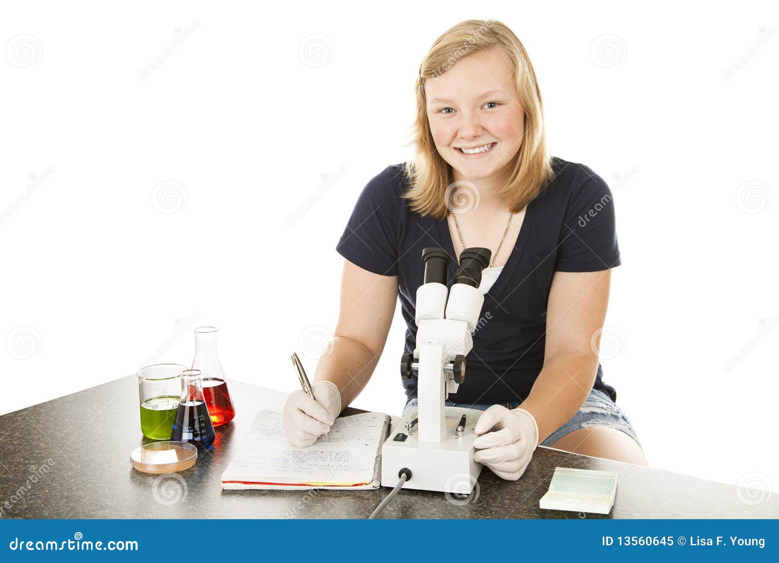 Pretty Teen Scientist stock image. Image of adolescent - 13560645