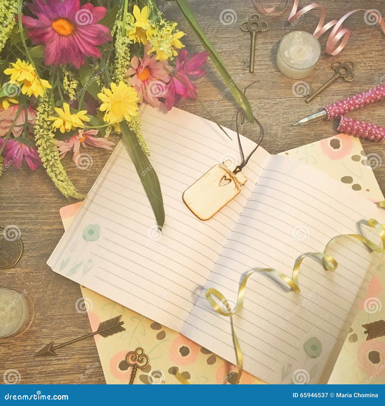 Pretty things stock image. Image of diary, candle, tealight - 65946537