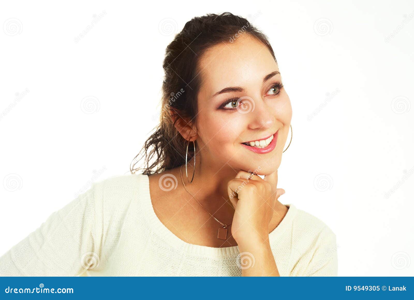 Pretty thoughtful woman stock image. Image of people, lady - 9549305