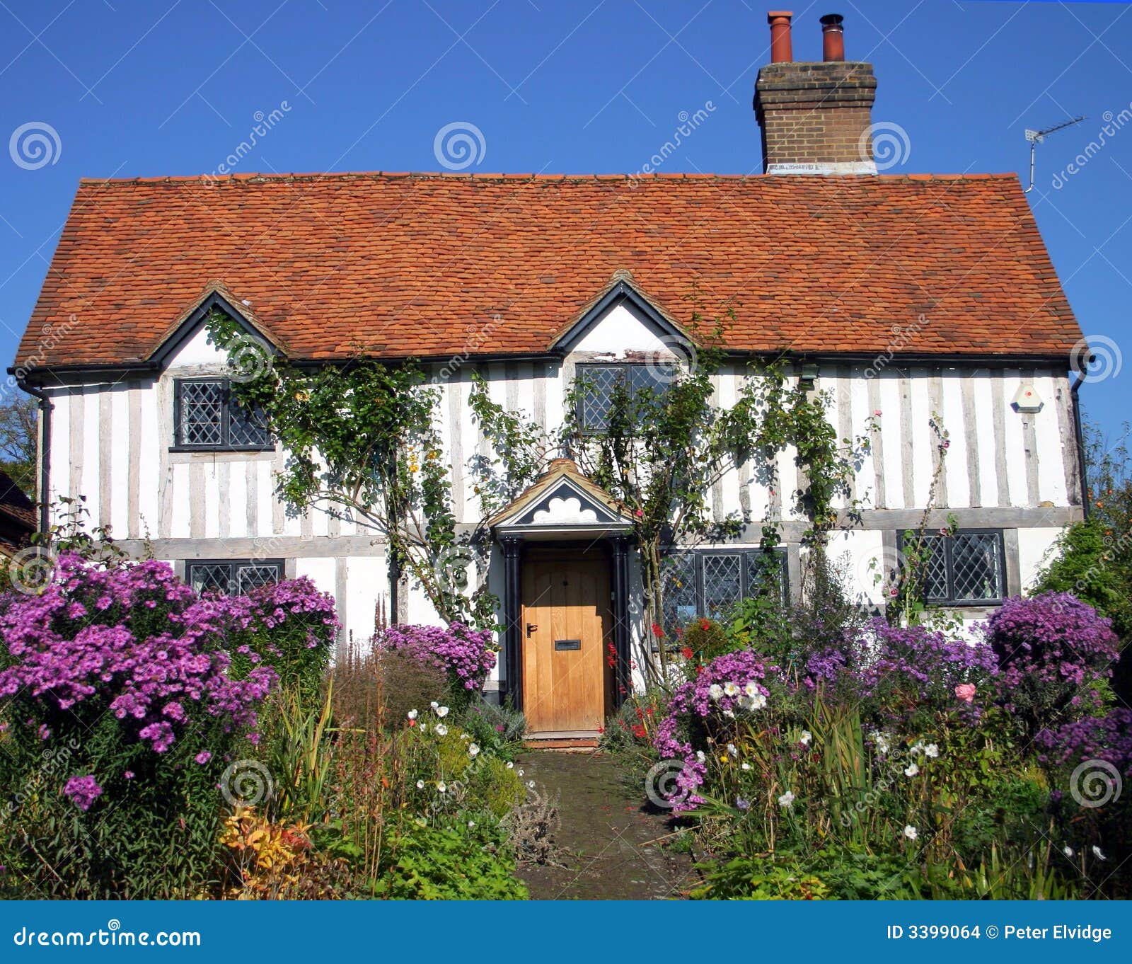 Pretty Timbered Cottage stock photo. Image of timbered - 3399064